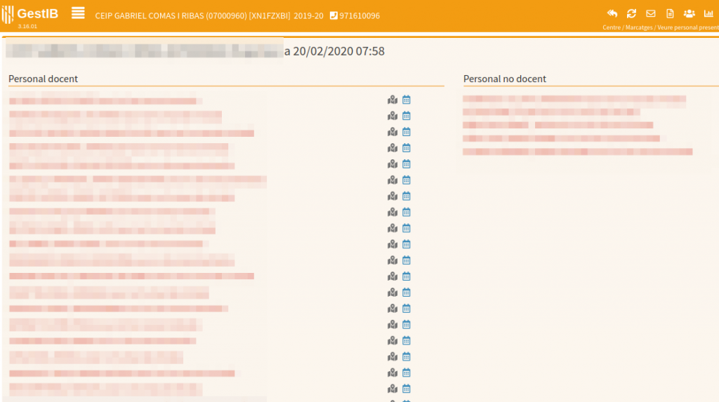 Personal present al centre | Suport GESTIB