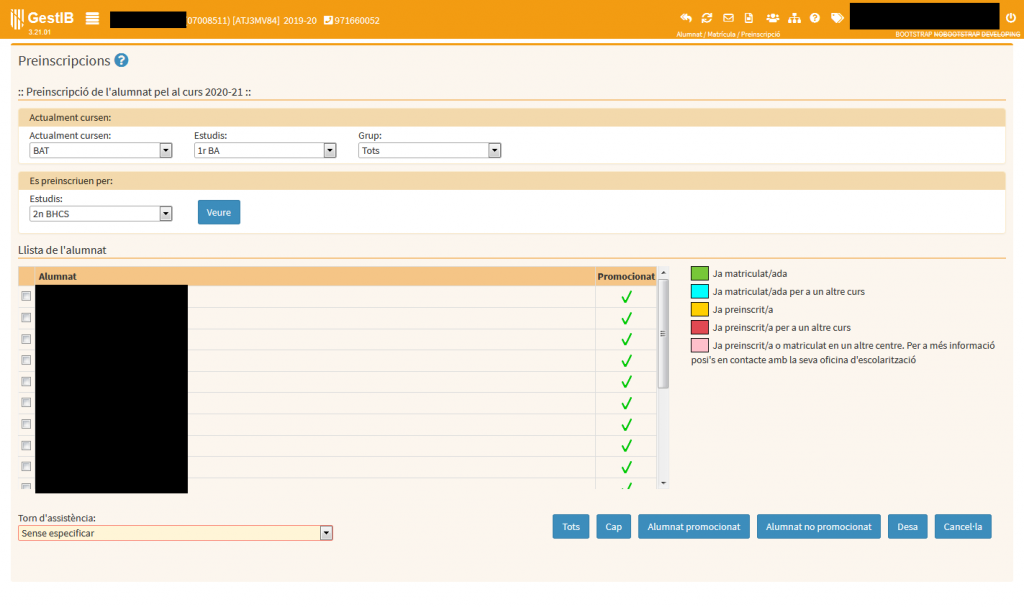 Preinscripció | Suport GESTIB